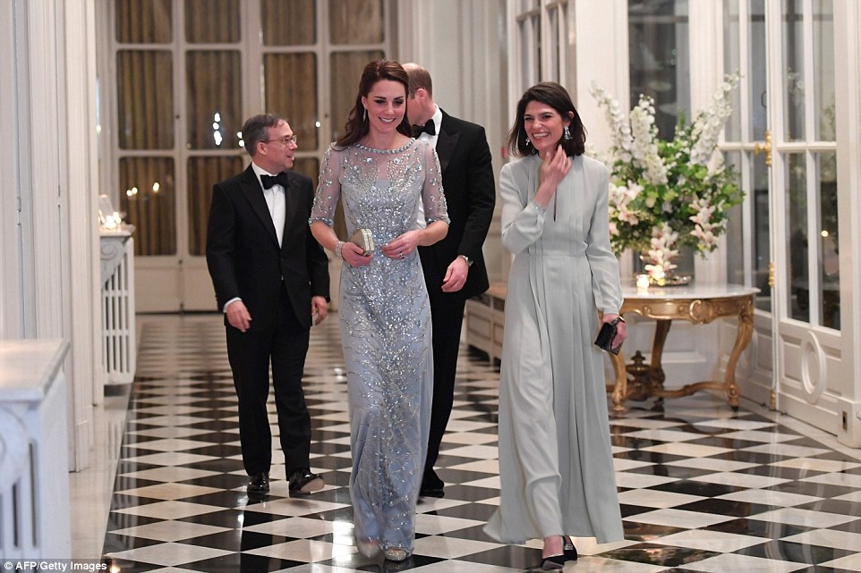Kate in Ice Blue Jenny Packham for First Night in Paris – Rebecca Starr ...